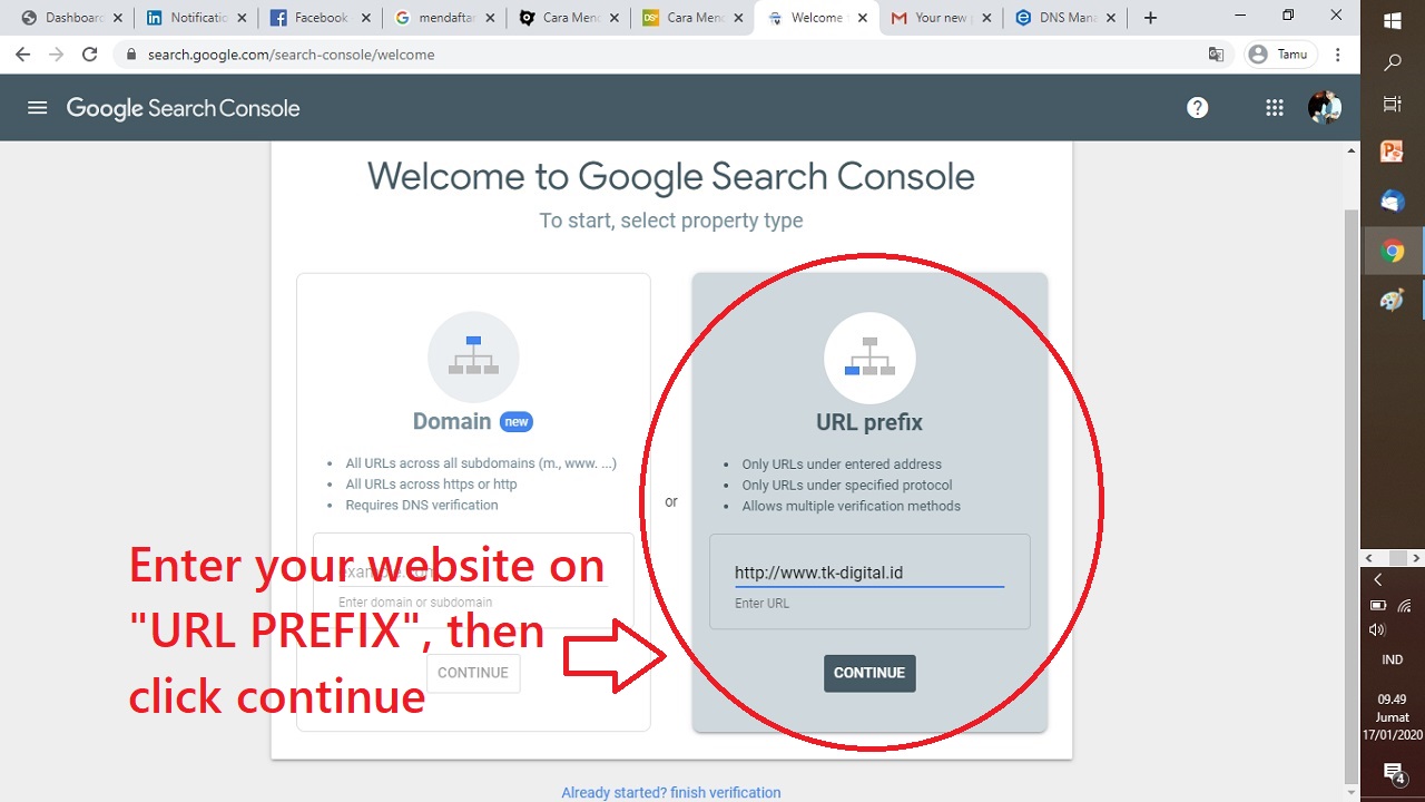 Cara Mendaftarkan Website Ke Google Search Console (URL Prefix & Domain)